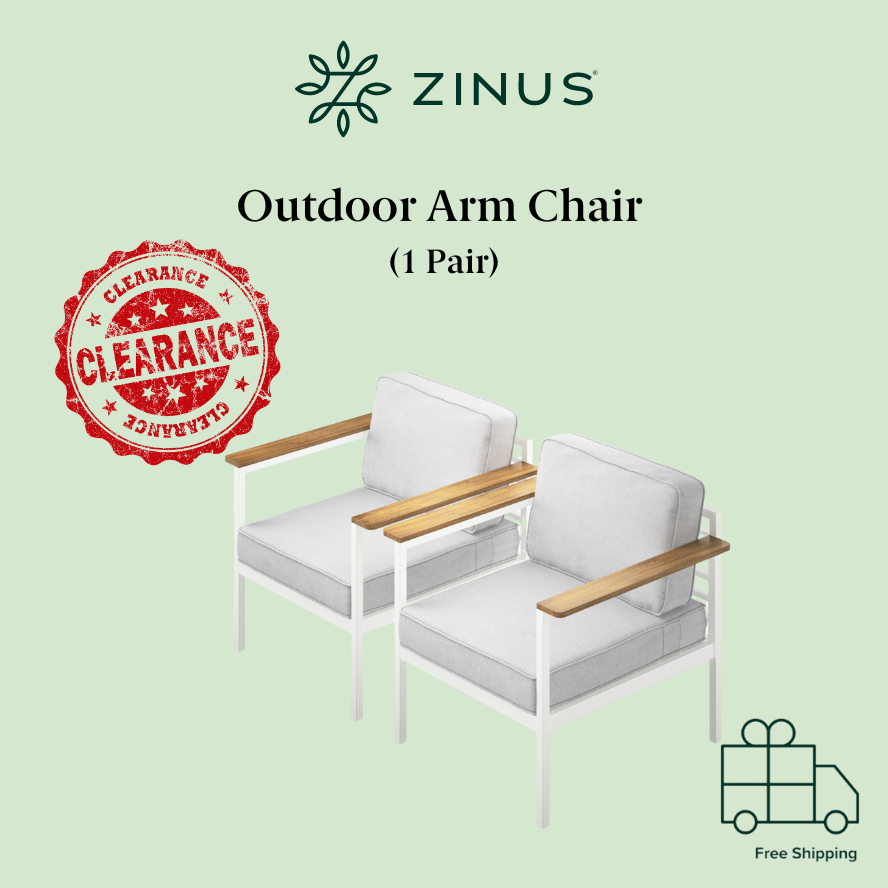 Zinus Waterproof Armchair Pablo Outdoor Cushions (2 pcs) | Shopee Singapore