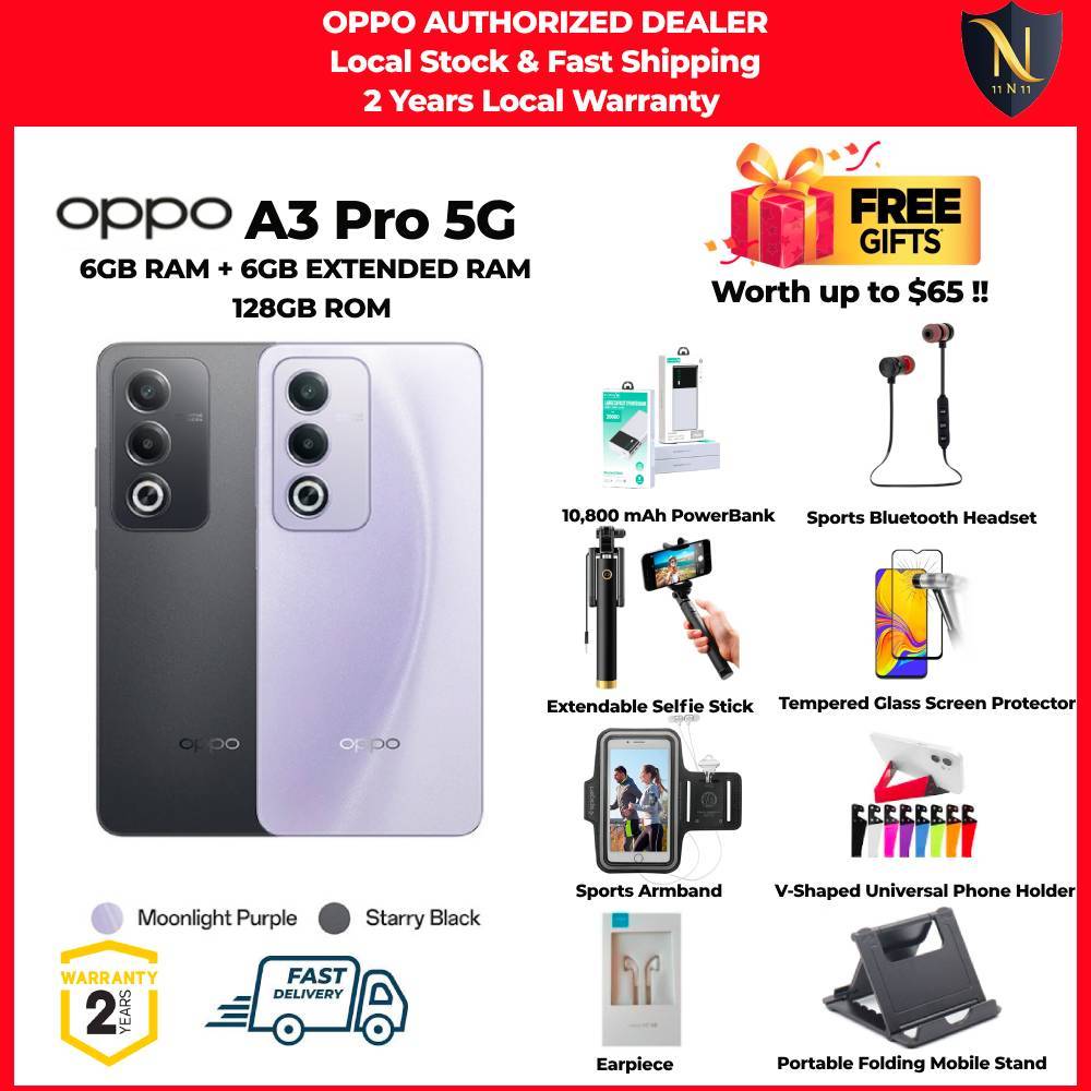 ☆FREE☆ $65 WORTH OF GIFT&FREE Delivery |OPPO A3 PRO 5G /6GB RAM + 6GB ...