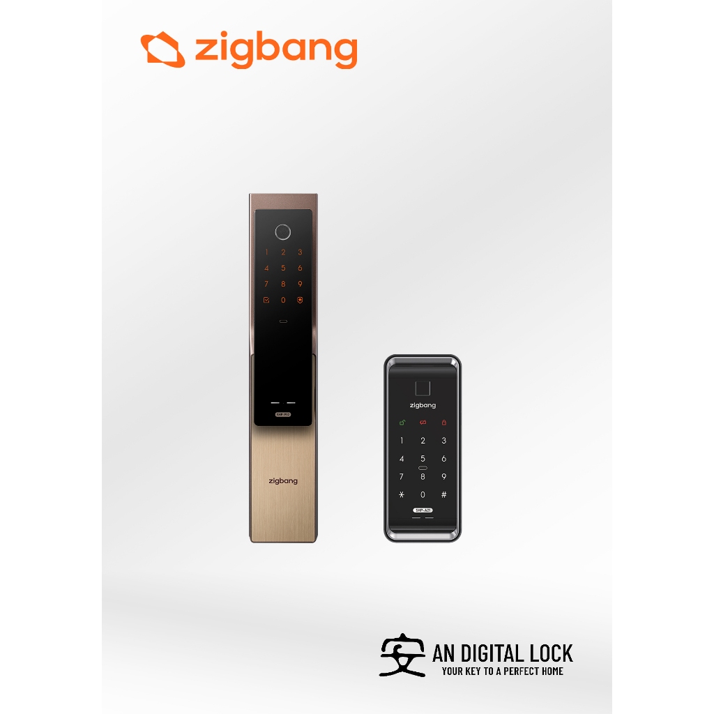 [11.11] Zigbang SHP-P52 Digital Door Lock + SHP-A21 Digital Gate Lock | AN Digital Lock | Shopee ...