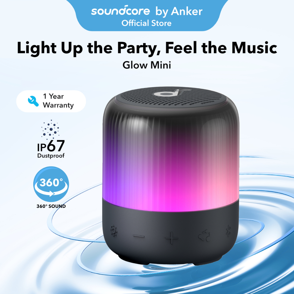 Soundcore Glow Mini Wireless Portable Speaker Bluetooth Speaker 360 ...