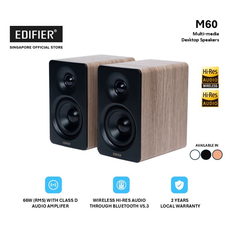 Edifier M60 Compact desktop 2.0 speakers Hi-Res Audio BT 66w | Shopee ...