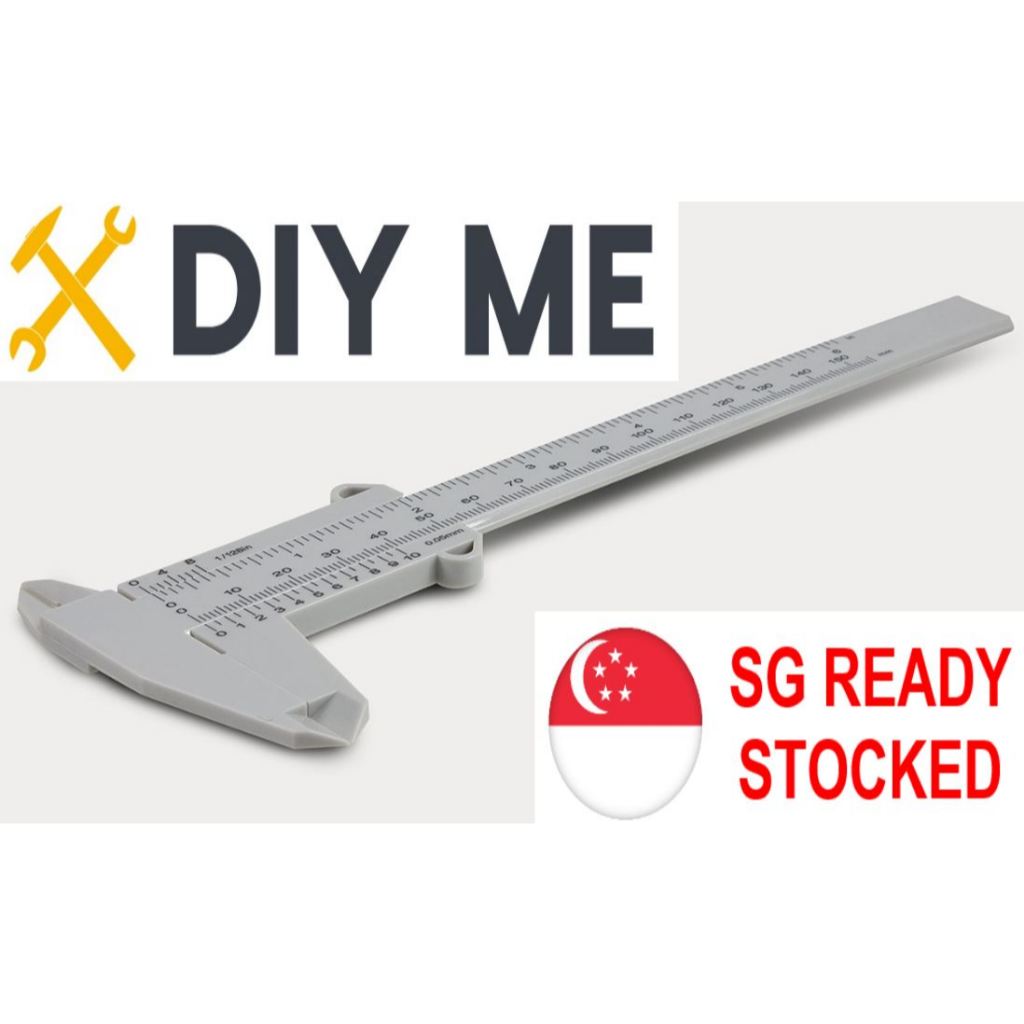 [LOCAL SG] 6″ 150 mm PVC Plastic Sliding Ruler Vernier Caliper ...