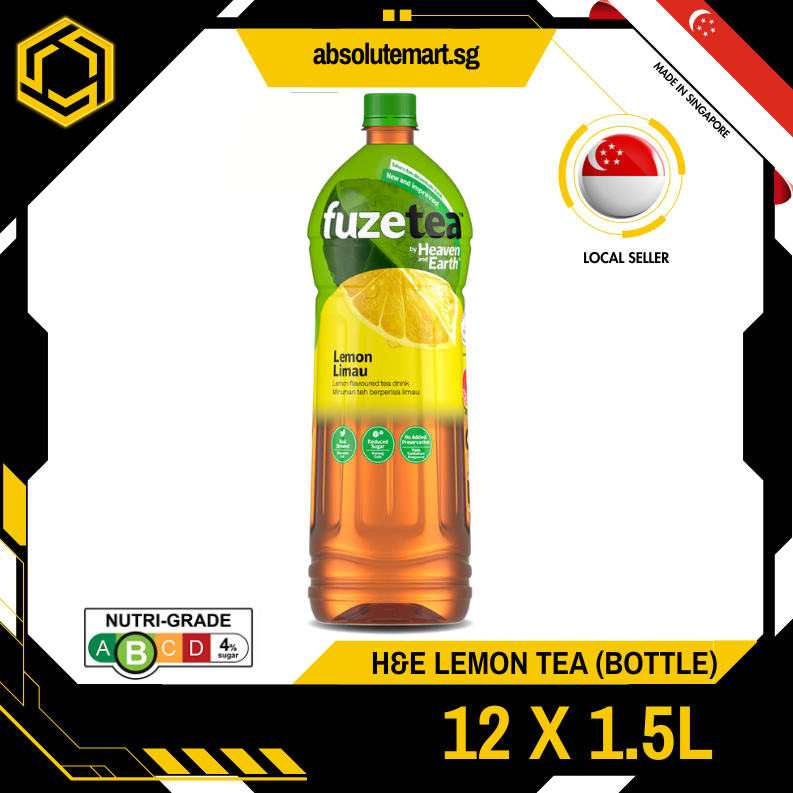 H&E Fuze Lemon Tea 1.5L X 12 (BOTTLES) | Shopee Singapore