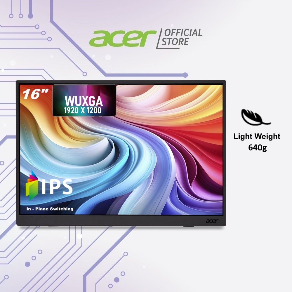Acer PM1 Series PM161W 16-Inch WUXGA IPS Type-C Portable Monitor ...