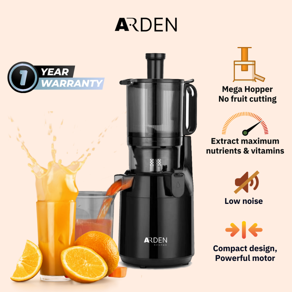 Arden Extra Large Cold Press Slow Juicer, Easy to Clean, Pulp Measuring ...