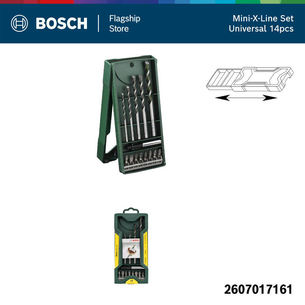 BOSCH 14pcs Mini X-line Universal Drill Set | Shopee Singapore