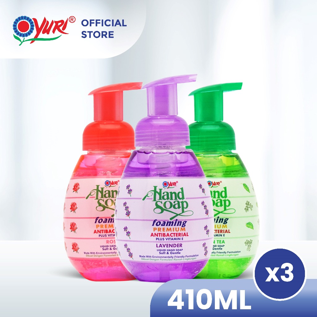 [Bundle of 3] Yuri Antibacterial Foaming Handwash with Vitamin E 410ml ...