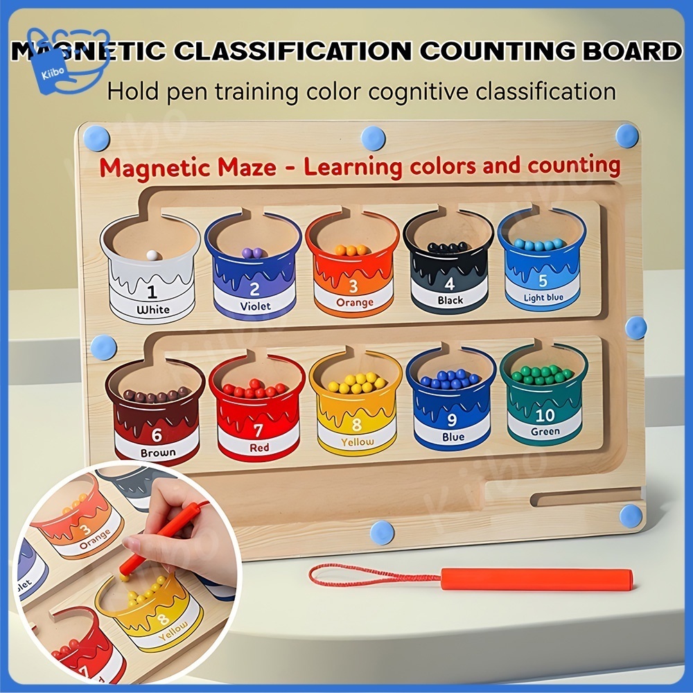 【Ready Stock】Magnetic Color & Number Maze Wooden for Kids Magnet ...