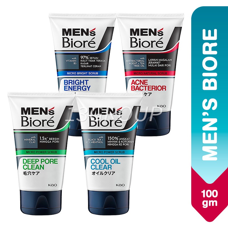 Men's Biore Men Facial Scrub Face Wash, 100g | Shopee Singapore