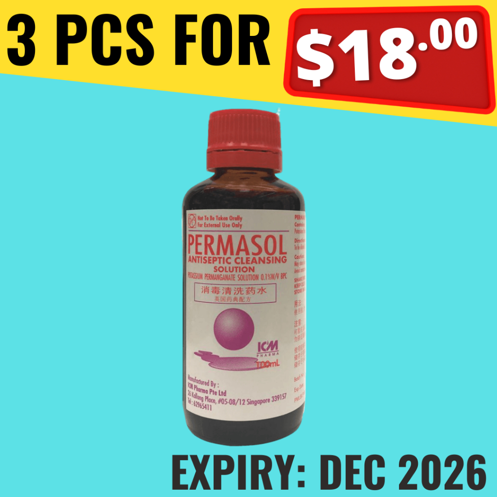 Permasol Antiseptic Potassium Permanganate 0.1% 100ml Betadine Sodium ...