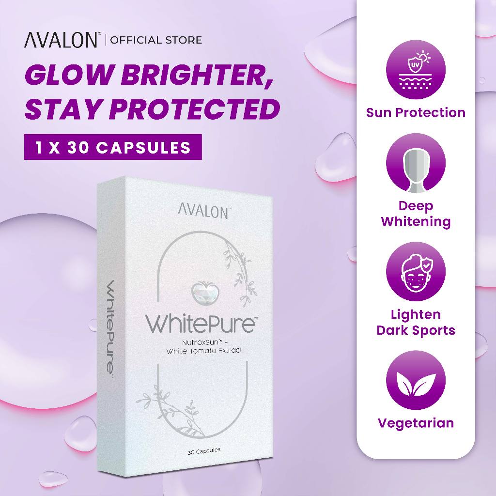 AVALON WhitePure 30s | White Tomato Extract | Whitening Pill & Oral Sun ...