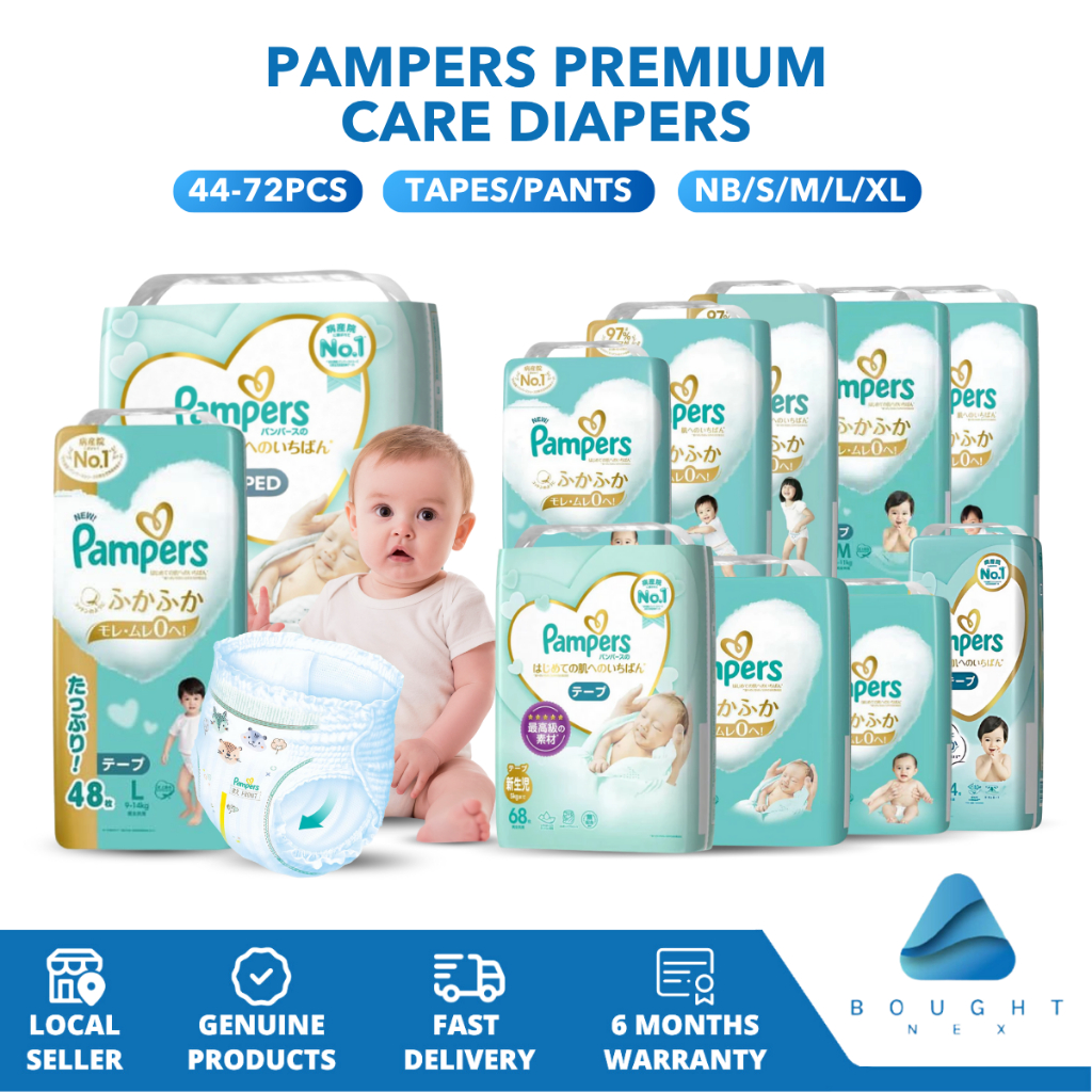 Pampers Premium Care Diapers – Tapes & Pants, Ultra-Soft, Gentle ...