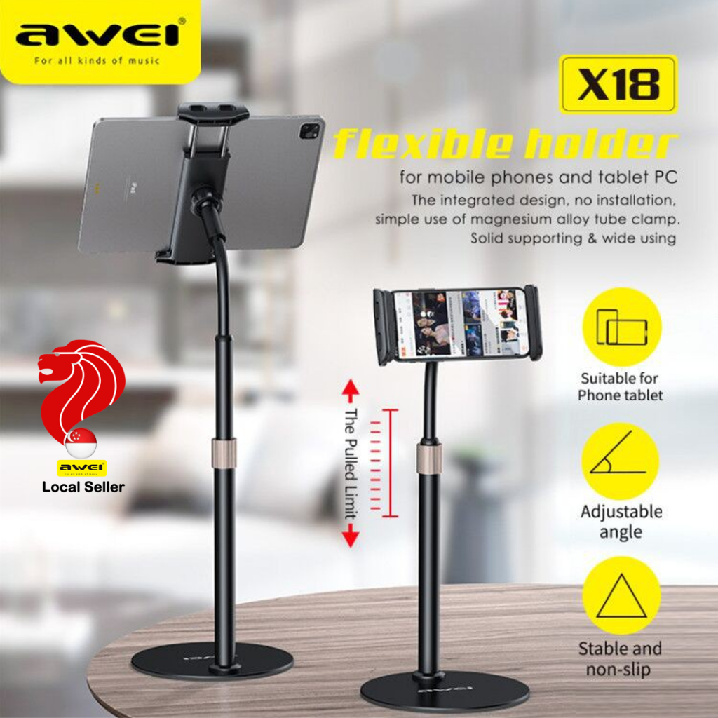 AWEI X18 Portable Holder Metal Original Phone Holder Desktop Foldable ...
