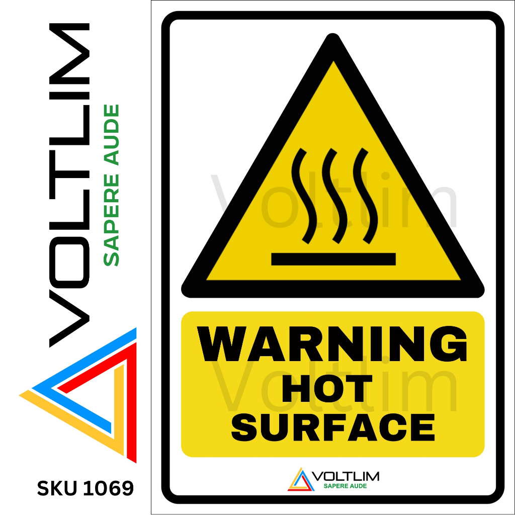 Warning Hot Surface Symbol Warning Sign Label Sticker (Various Sizes ...