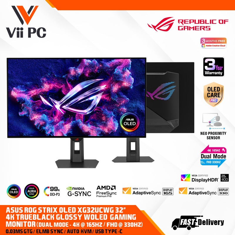 ASUS ROG Strix OLED XG32UCWG 4K TrueBlack Glossy™ OLED dual mode ...