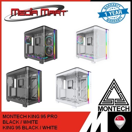 MONTECH KING 95 PRO BLACK / WHITE (PRE-INSTALLED FAN INCLUDED) / KING ...
