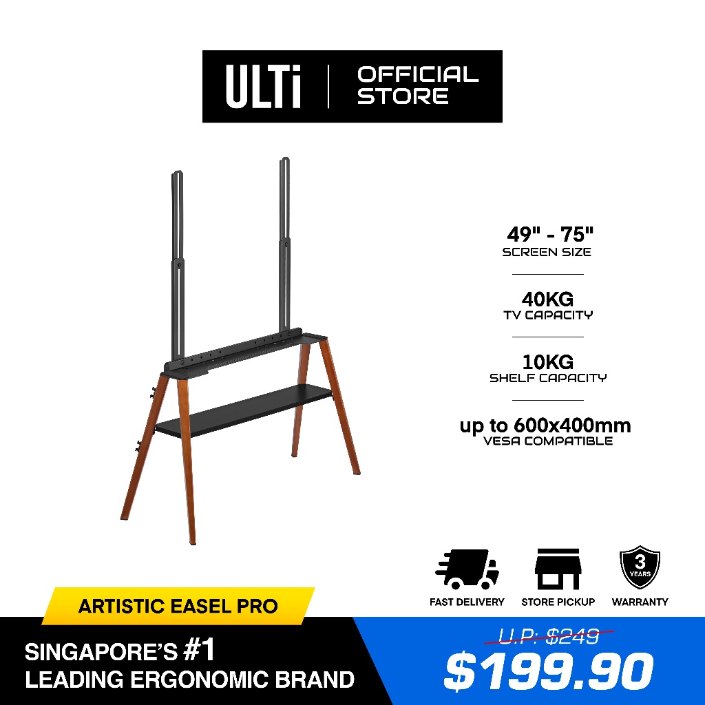 ULTi Artistic Easel Pro TV Stand with Storage Shelf | V5 | Shopee Singapore