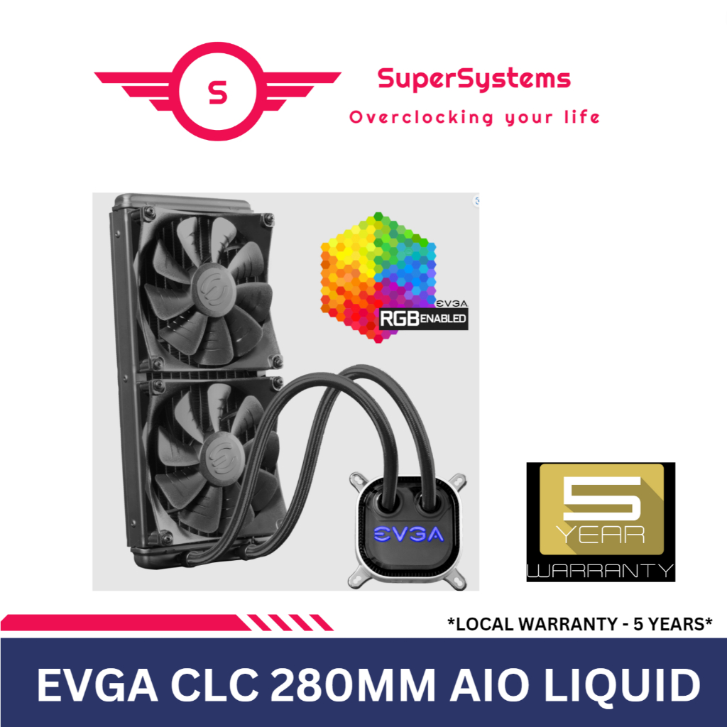 EVGA CLC 240 / 280mm All-In-One AIO RGB LED CPU Liquid Cooler, Intel ...