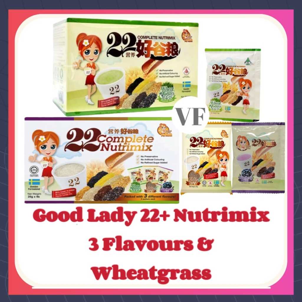 [TRAVEL PACK] Good Lady 22+ Complete Nutrimix 3 Mix Flavours (25g x 9s ...
