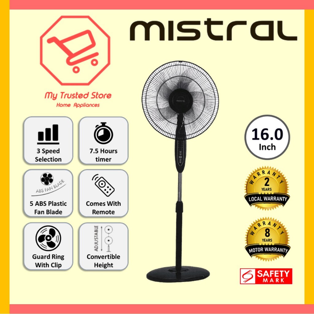 Mistral MSF1650R 16" Stand Fan with Remote Control | Shopee Singapore