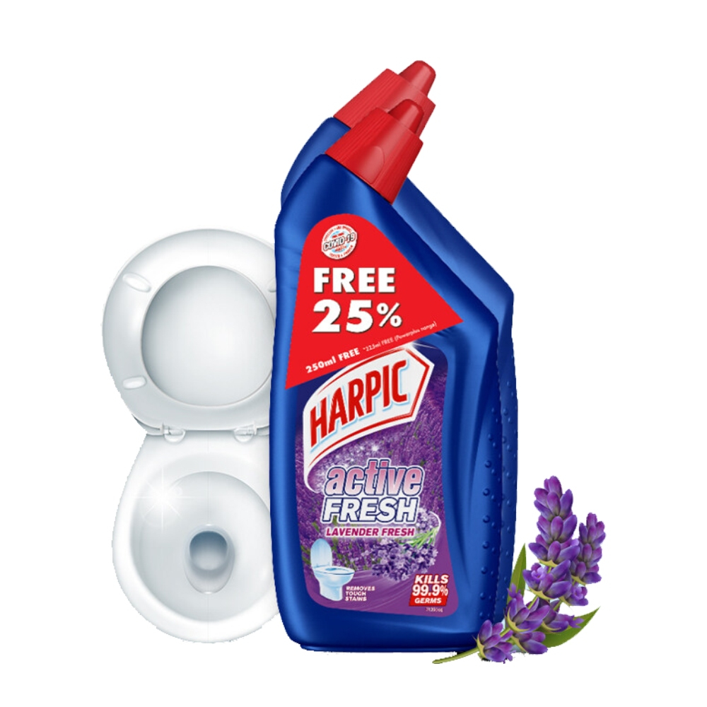 HARPIC TOILET CLEANER DISINFECTANT LIQUID 4 x 500ML (ORIGINAL ...