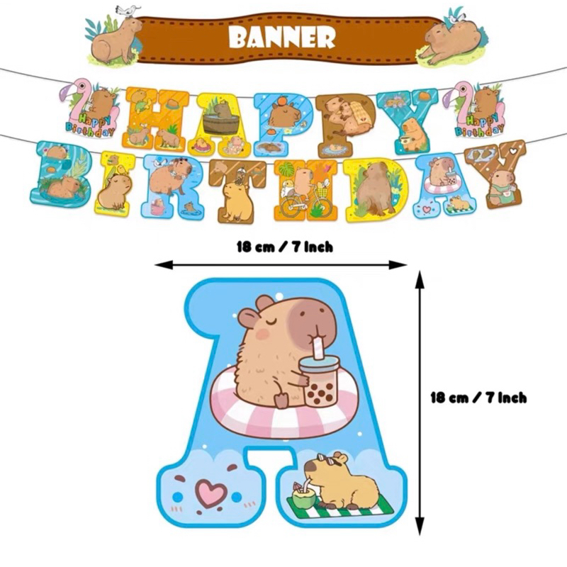 CapyBara happy birthday banner | Shopee Singapore