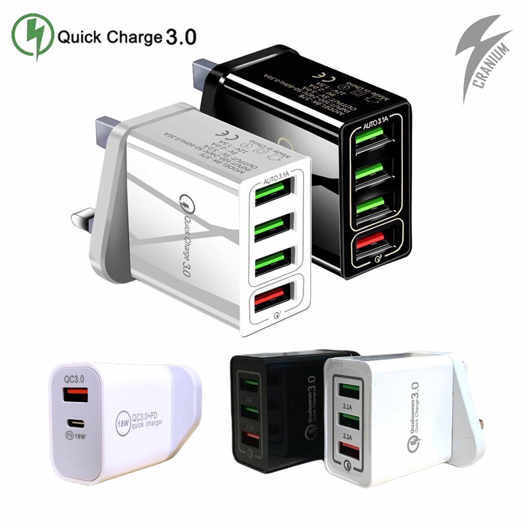 33W/35W/36W USB Type C PD Charger 2/3/4 Port Quick Fast Charge USB Wall ...