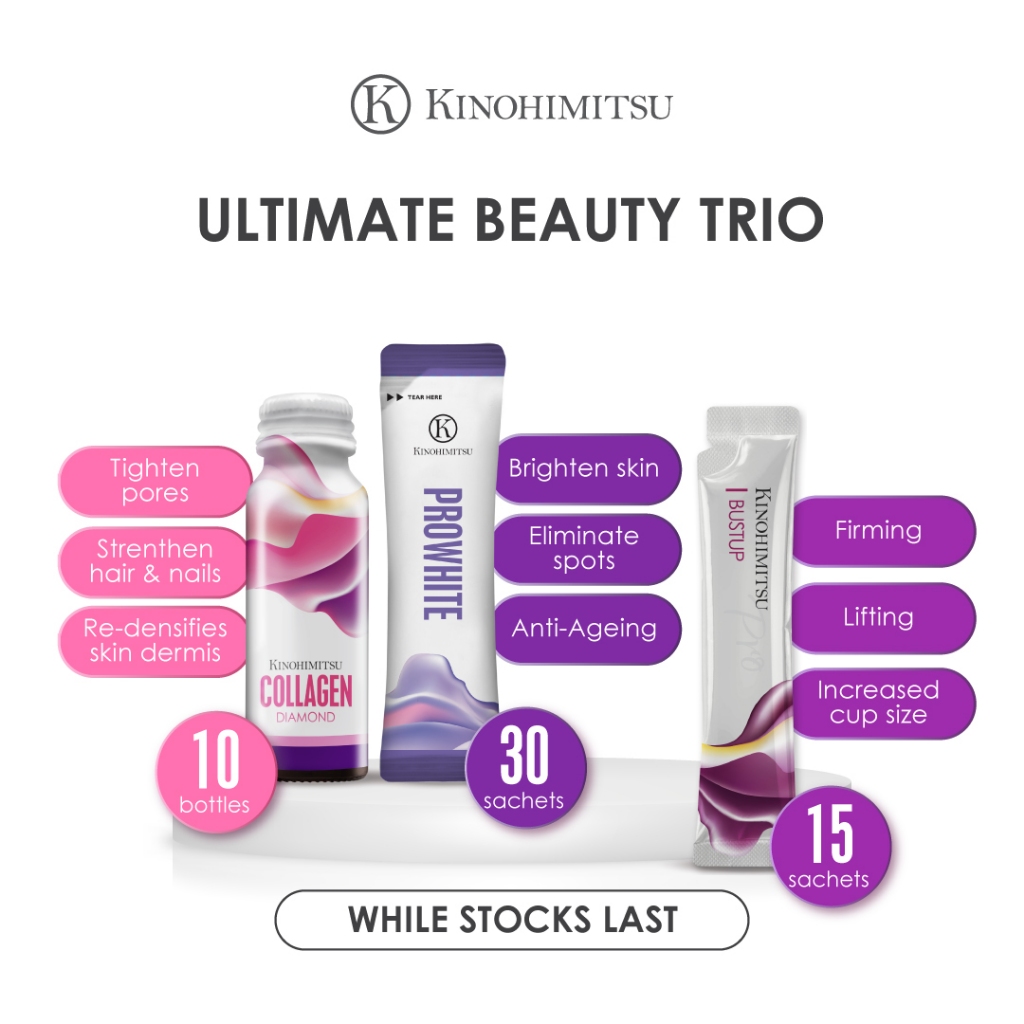 Kinohimitsu Ultimate Beauty Trio (Collagen Diamond 10's + Prowhite 30's ...