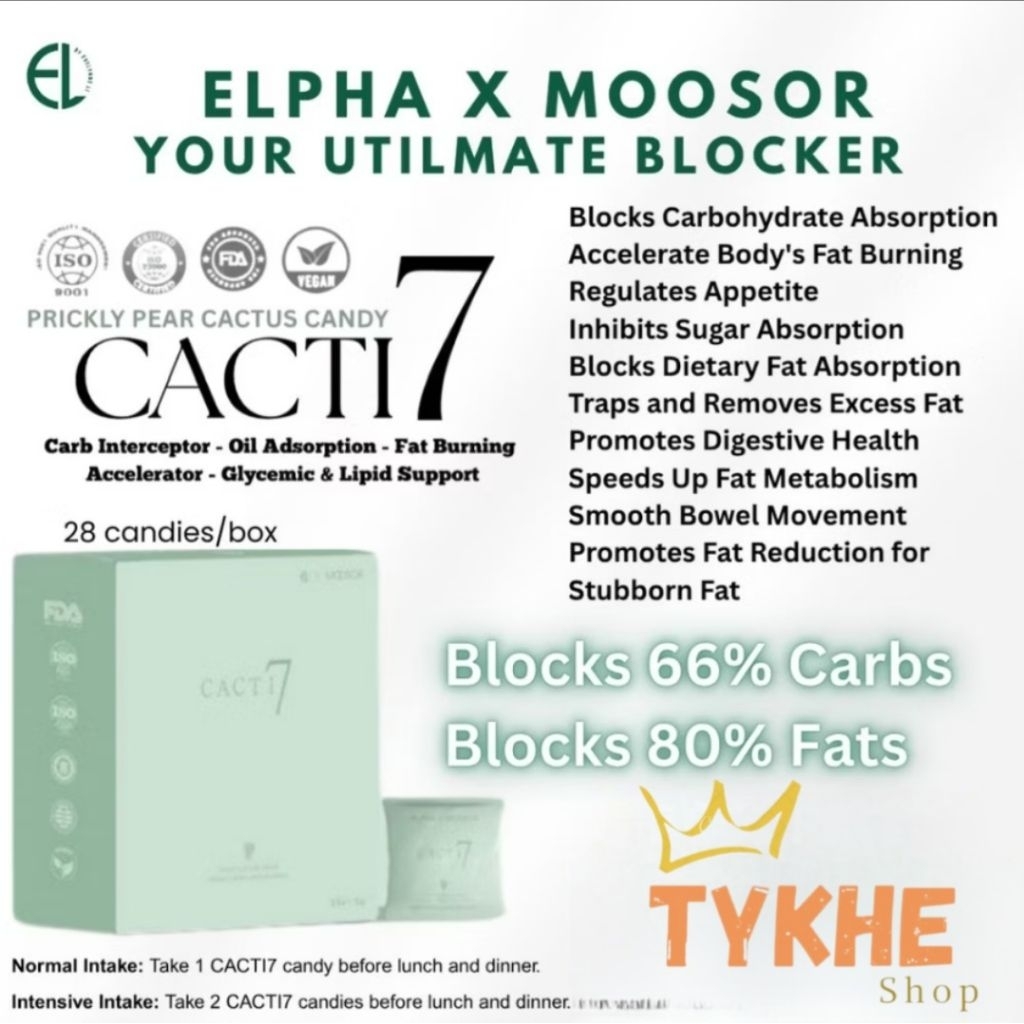 Moosor Cacti7 Carb and Fat Blocker Candy ( 3 boxes off $25.92, 6 boxes ...