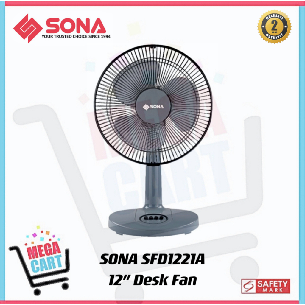 Sona 12" Desk Fan SFD 1221A | SFD1221A (2 Years Motor Warranty ...
