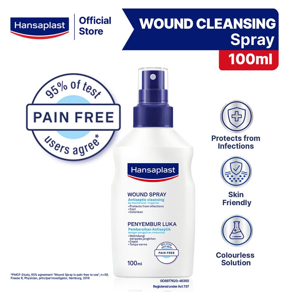 HANSAPLAST Wound Spray (100ml) / Wound Cleansing / Infection Protection ...
