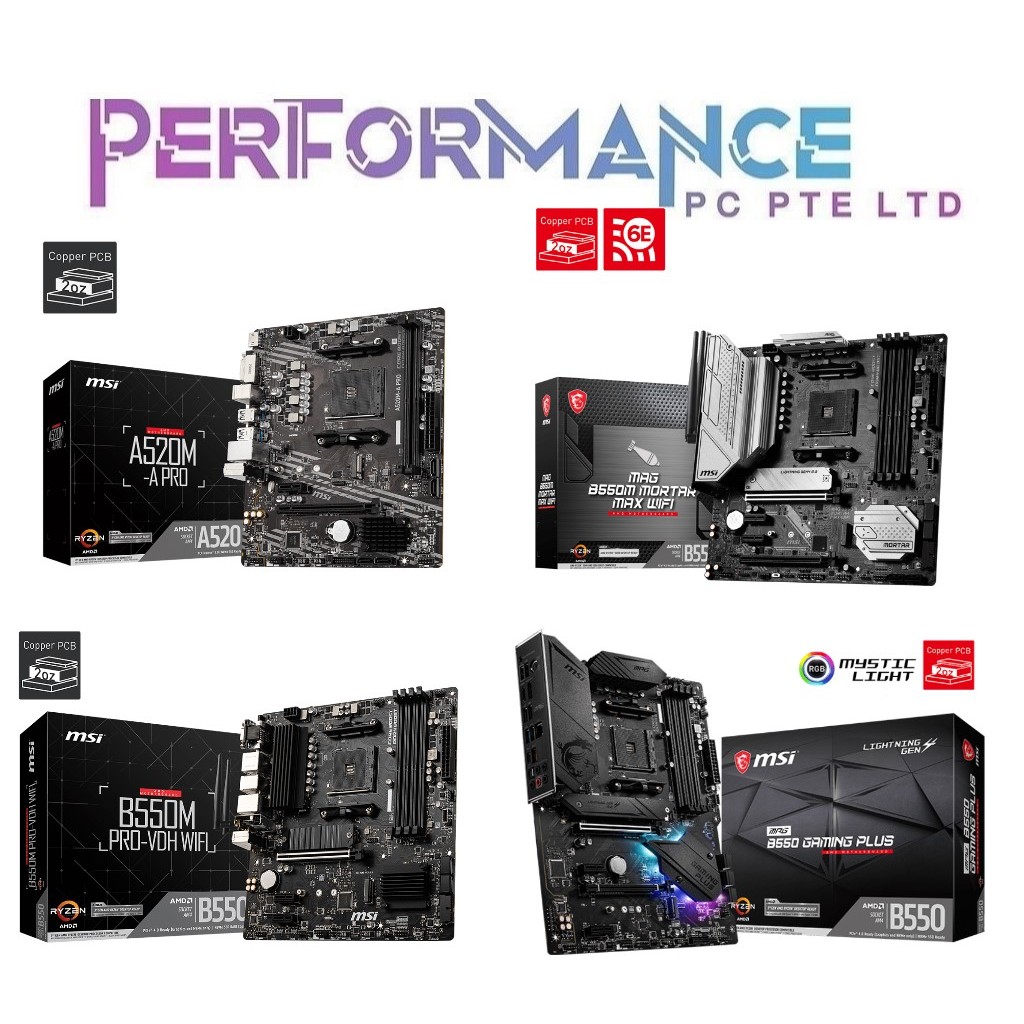 MSI BUNDLE A520M-A PRO / B550M PRO VDH WIFI / B550M MORTAR MAX WIFI ...