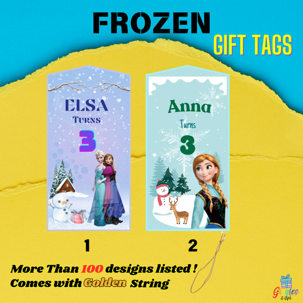 Gift Tag Disney princess Frozen Elsa Anna Customised Birthday Gift Tag ...