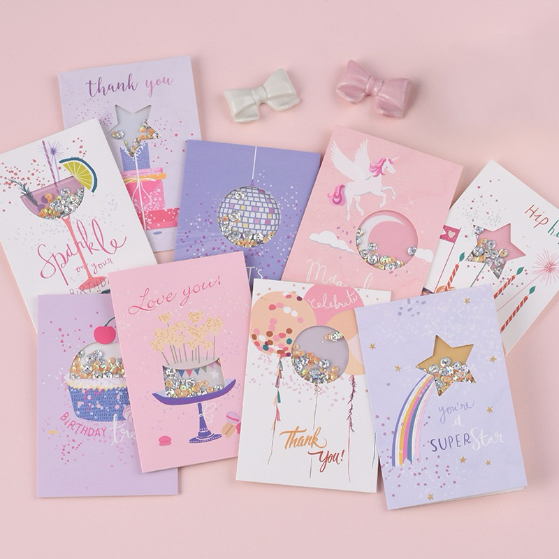 Simple Glitter Blessing Card Small Gift Card Greeting Card for All ...
