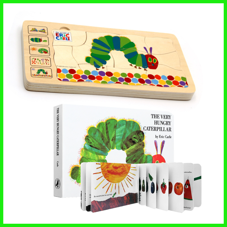 【SG Stock】The Very Hungry Caterpillar series Wooden Jigsaw Puzzles，4 in ...