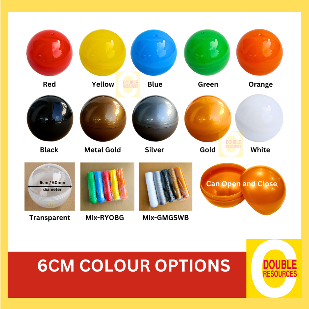 5pcs 6cm 60mm Gashapon Capsule Ball Lucky Draw Ball, Solid Color Pastel ...