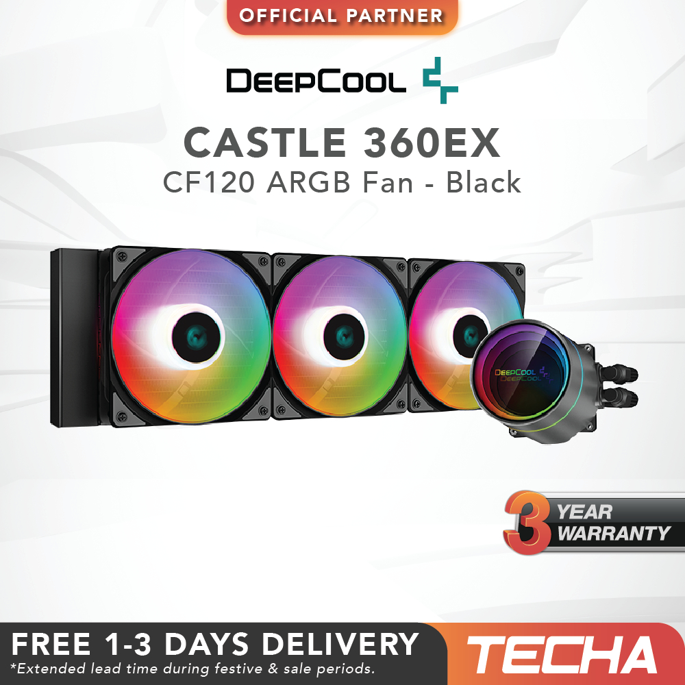 Deepcool Castle 360EX | 360mm Radiator | ARGB | 3 x CF120 ARGB Fan ...