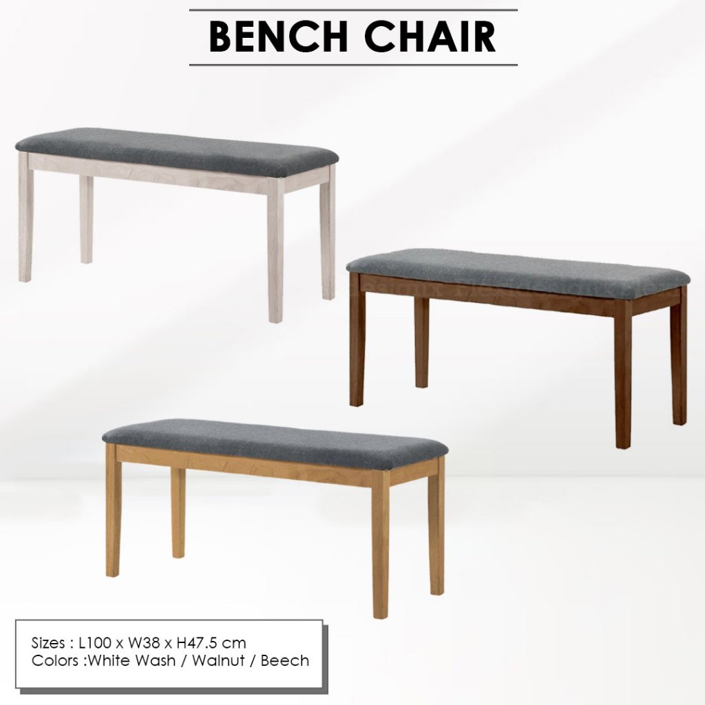 Bench Chair Solid Wood with Cushion Seat Long Stool Long Bench Dining ...