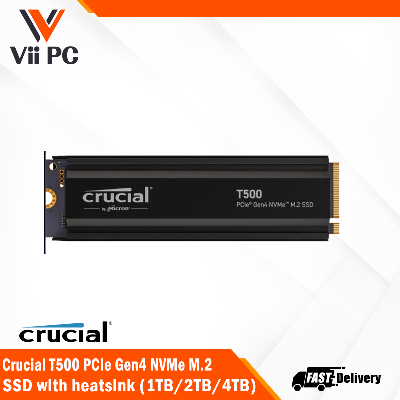 Crucial T500 (1TB/2TB/4TB) PCIe Gen4 NVMe M.2 SSD with heatsink | Shopee Singapore