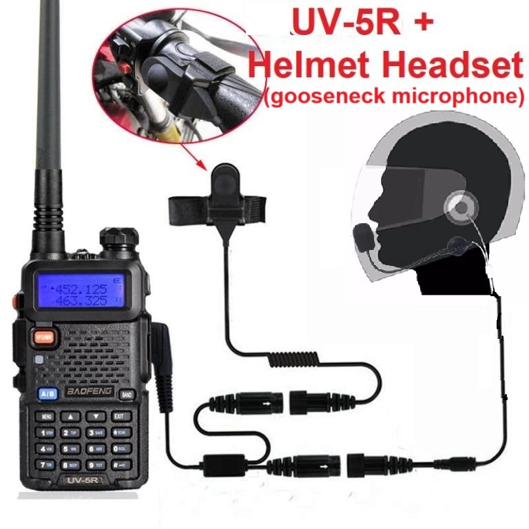 Motorcycle Full Face Helmet Headset gooseneck mic microphone Earpiece ...