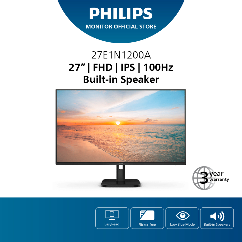 Philips 27E1N1200A 27" Full HD LCD 100Hz IPS Monitor | Shopee Singapore