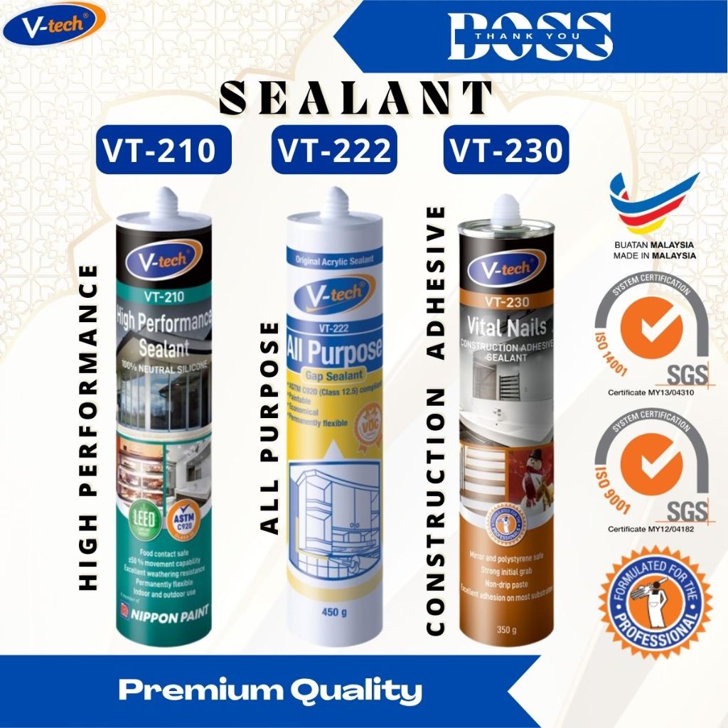 V-Tech VT-210 / VT-222 / VT-230 High Performance Sealant /All Purpose ...