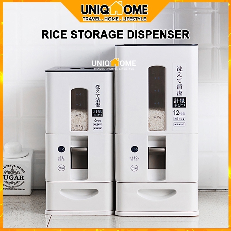 Uniqhome Rice Dispenser Anti Insect Rice Container Rice Tub Storage Box ...