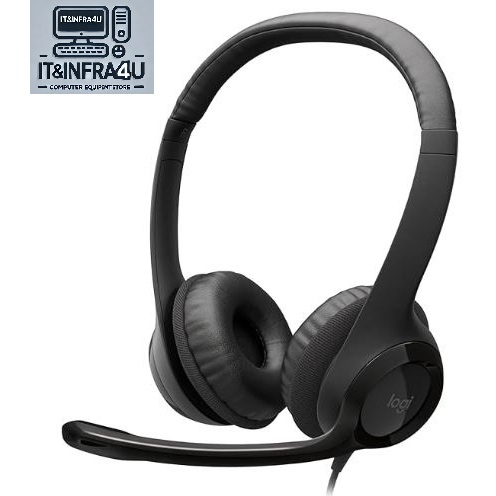 Logitech H390 Over-Ear USB Computer Headset, Black | Shopee Singapore