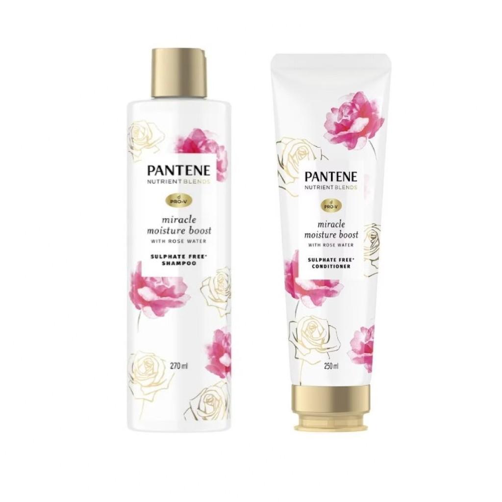 PANTENE Nutrient Blends Miracle Moisture Boost Rose Water Shampoo 270ml ...