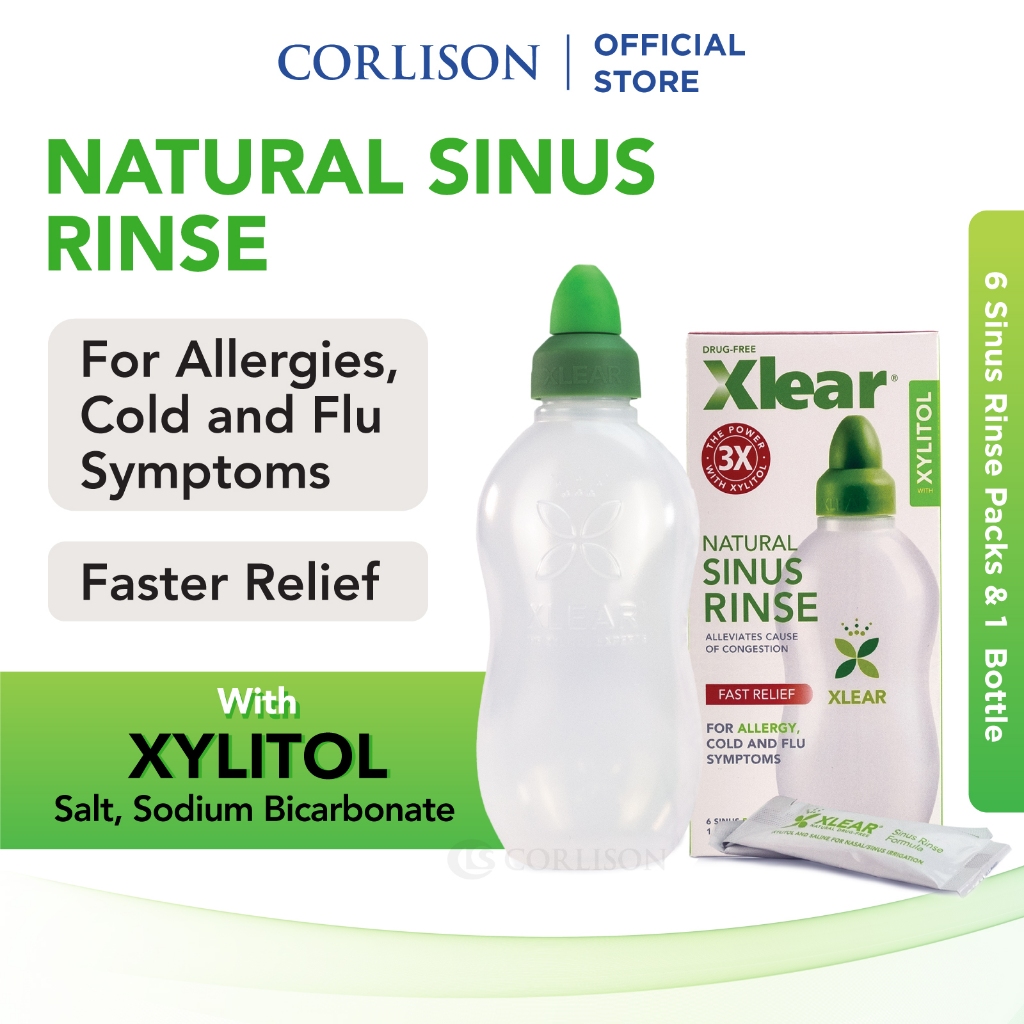 Xlear Natural Sinus Rinse with Xylitol and Saline Solution | Shopee ...