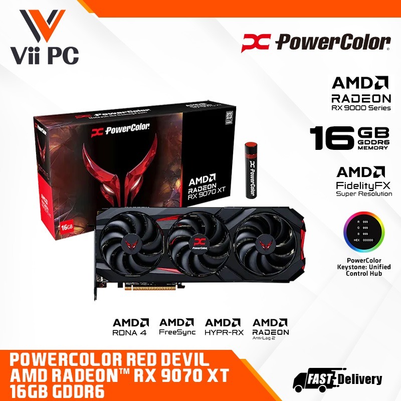 POWERCOLOR Red Devil AMD Radeon™ RX 9070 XT / 9070XT / 9070 XT 16GB ...