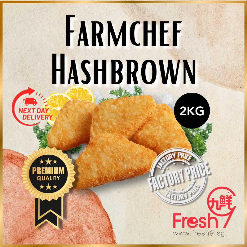 [Fresh9] Farmchef Hashbrown Triangle HALAL (2kg/Pkt) Deep Fried Air Fry ...