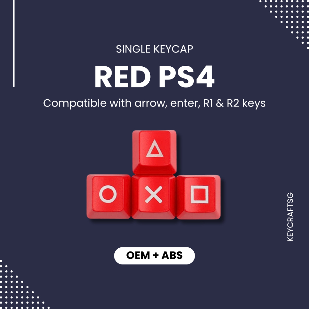 🇸🇬 Red PS4 and Pixel Heart Translucent Keycaps OEM R1, R4, Enter, Arrow ...