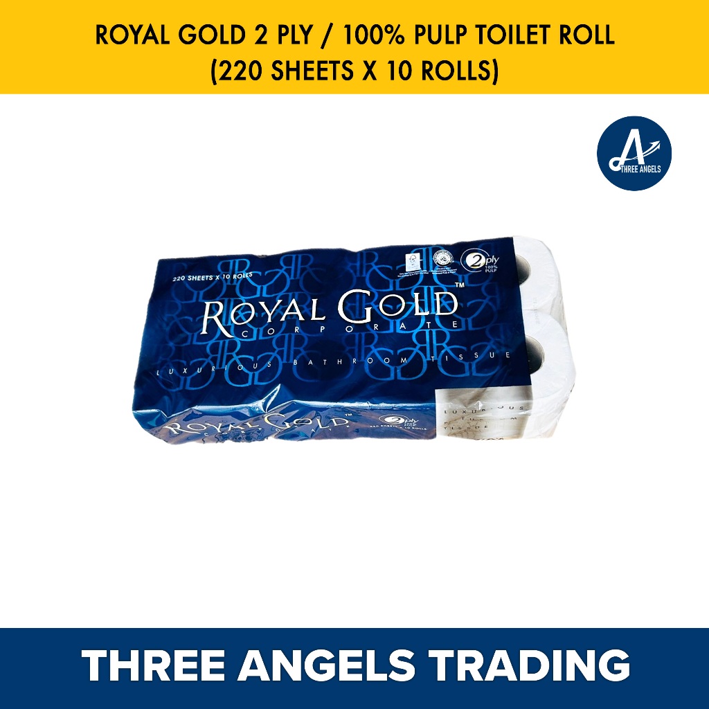 Royal Gold 2 Ply / 100% Pulp Toilet Roll (220 sheets x 10 rolls ...